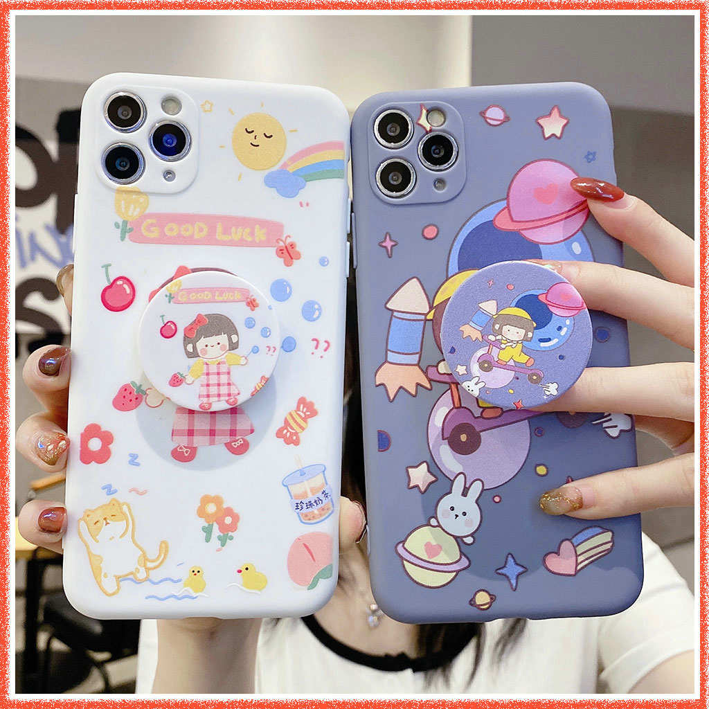 Popsocket + Case Vivo Y15 2020 S1 Pro Y81i V9 Y30 V15 Y71 Y91 Y50 V11i ...
