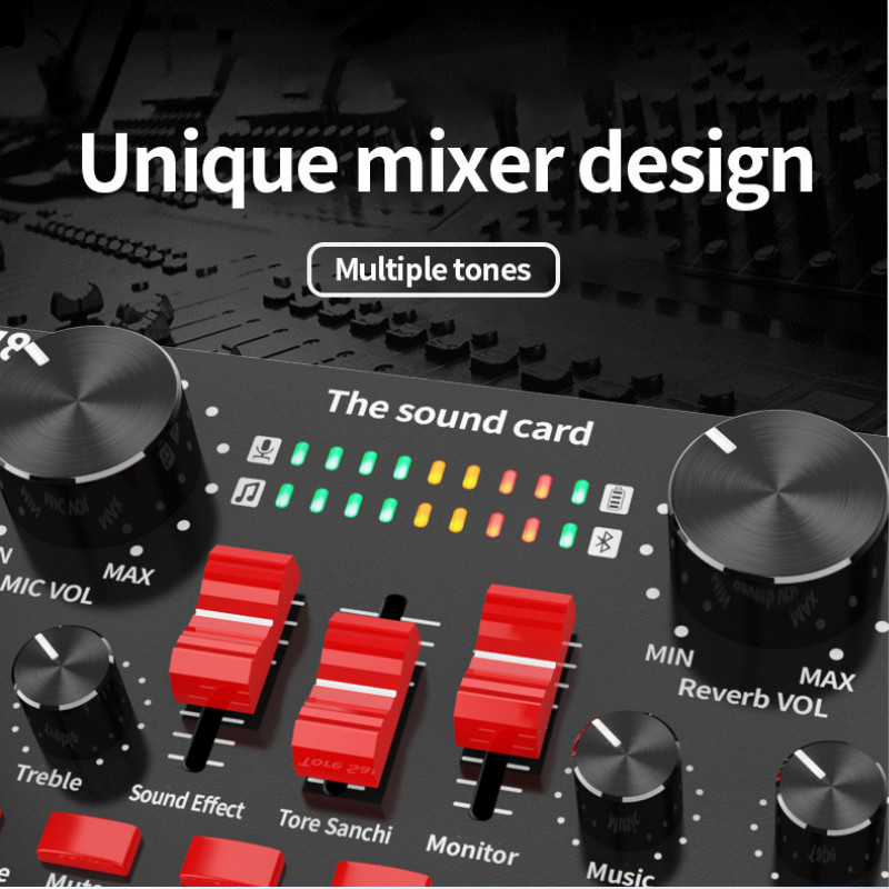 V8S Audio Stereo Headset Microphone Webcast Streamer Live Sound Card ...