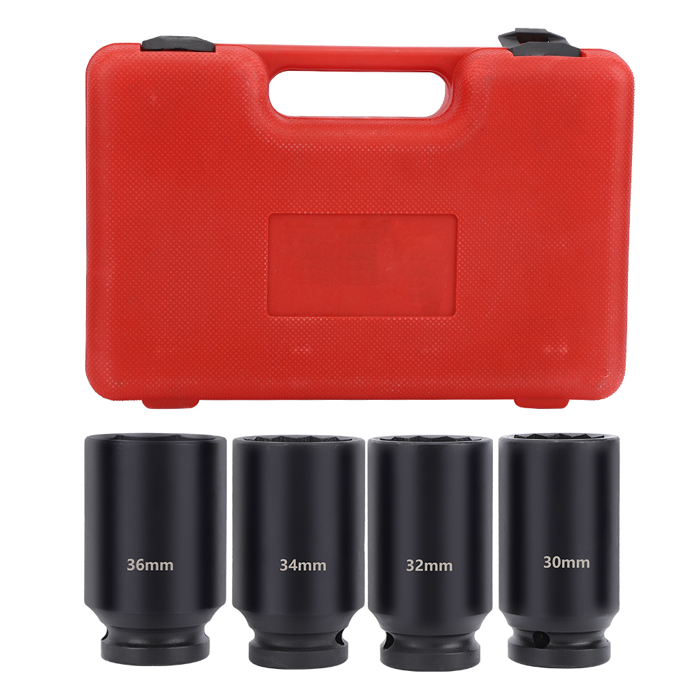 ซ็อกเก็ตกระแทก 4 ชิ้น ความแข็งสูง Chrome Molybdenum Steel Double Hex 1 ...