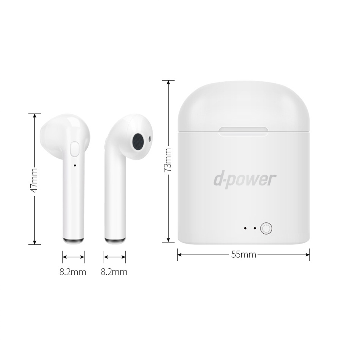 1 แถม 1???? d-power TWS Wireless Earphone BT-14 / หูฟังบลูทูธไร้สาย ...
