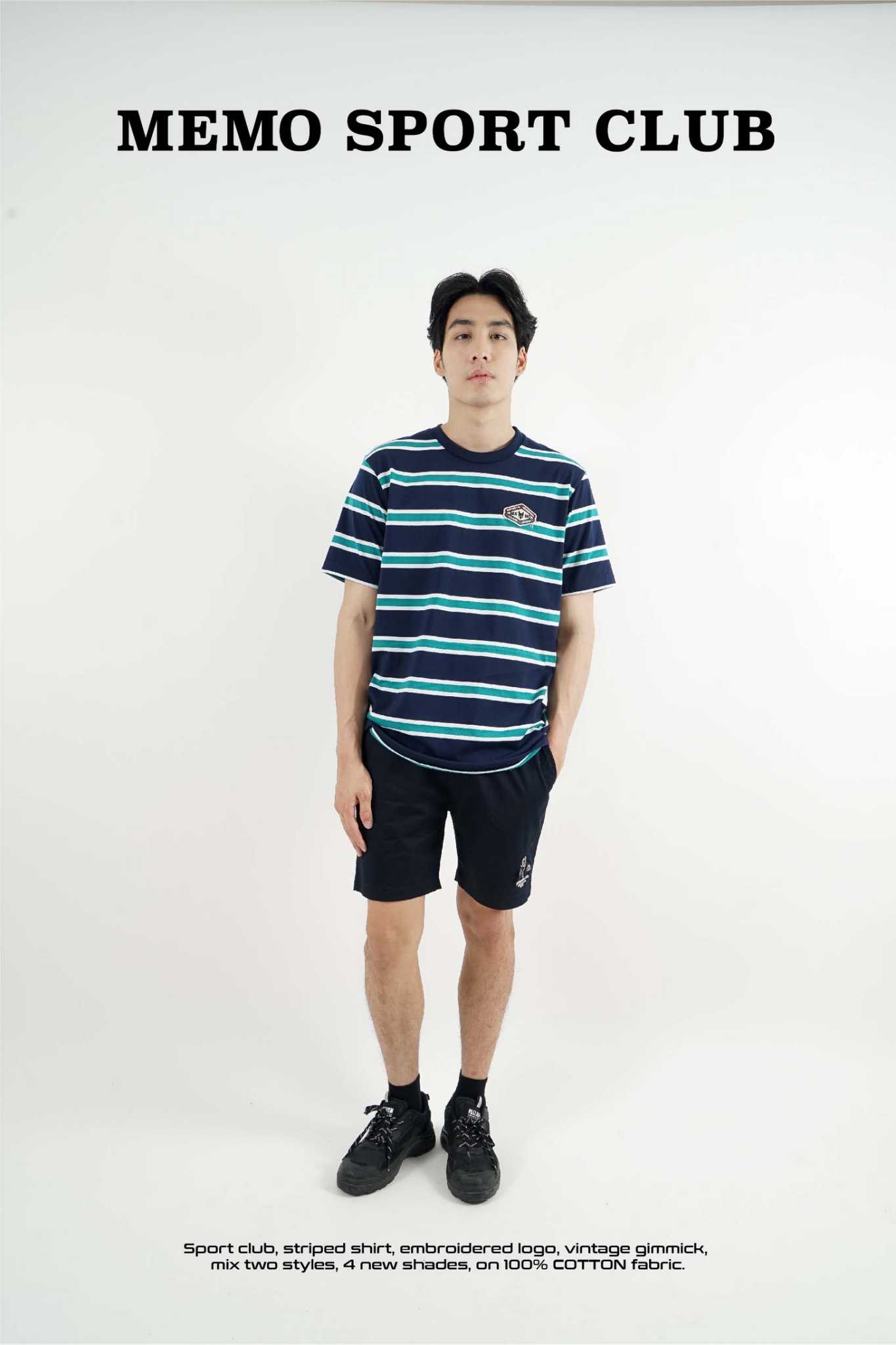 เสื้อยืด Memo Clothing ผ้า Cotton RIW รุ่น Sport Club ร้ิวกรม-ขาว-เขึยว ...
