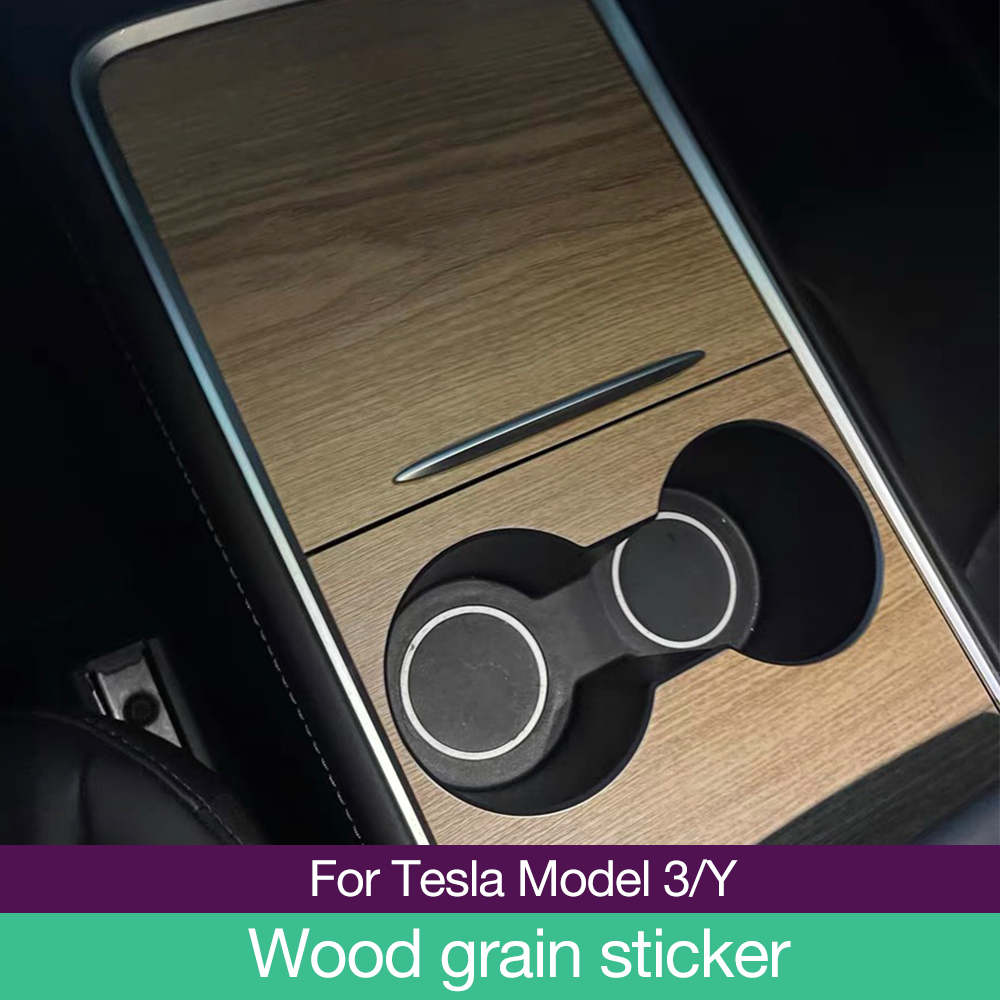Tesla Model 3 Center Console Panel Sticker Wood Pattern Accessories for ...