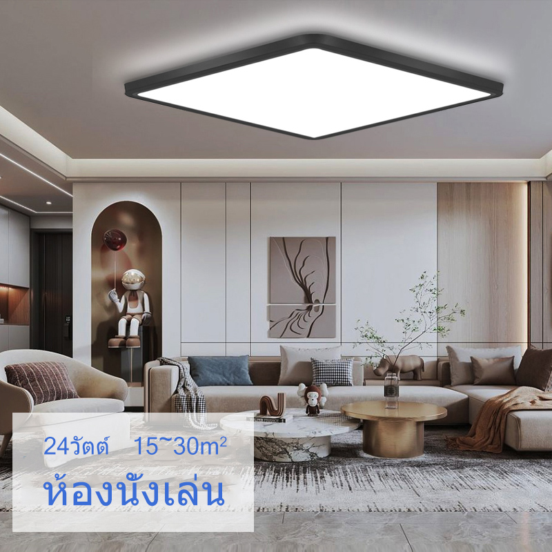 LCMKR Tuya โคมไฟเพดานอัจฉริยะ 28W36W โคมไฟติดเพดานทรงกลมLED โคมไฟเพดานสแควร์ APP โทรศัพท์มือถือ ...