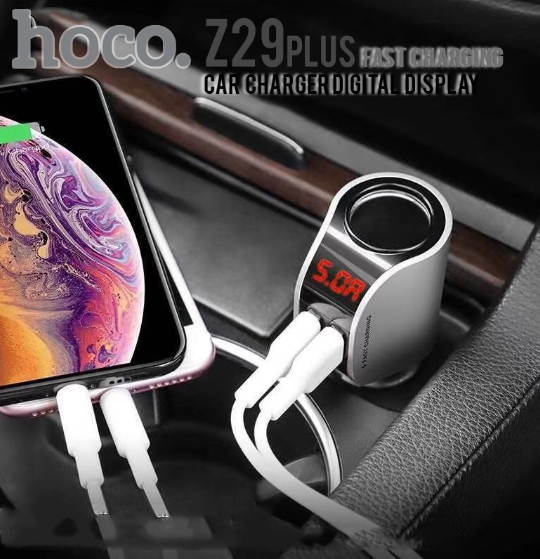 Hoco ที่ชาร์จในรถ Dual USB 5A Max Car Charger LED Digital Display รุ่นZ29 Plus - Red Nanasara ...