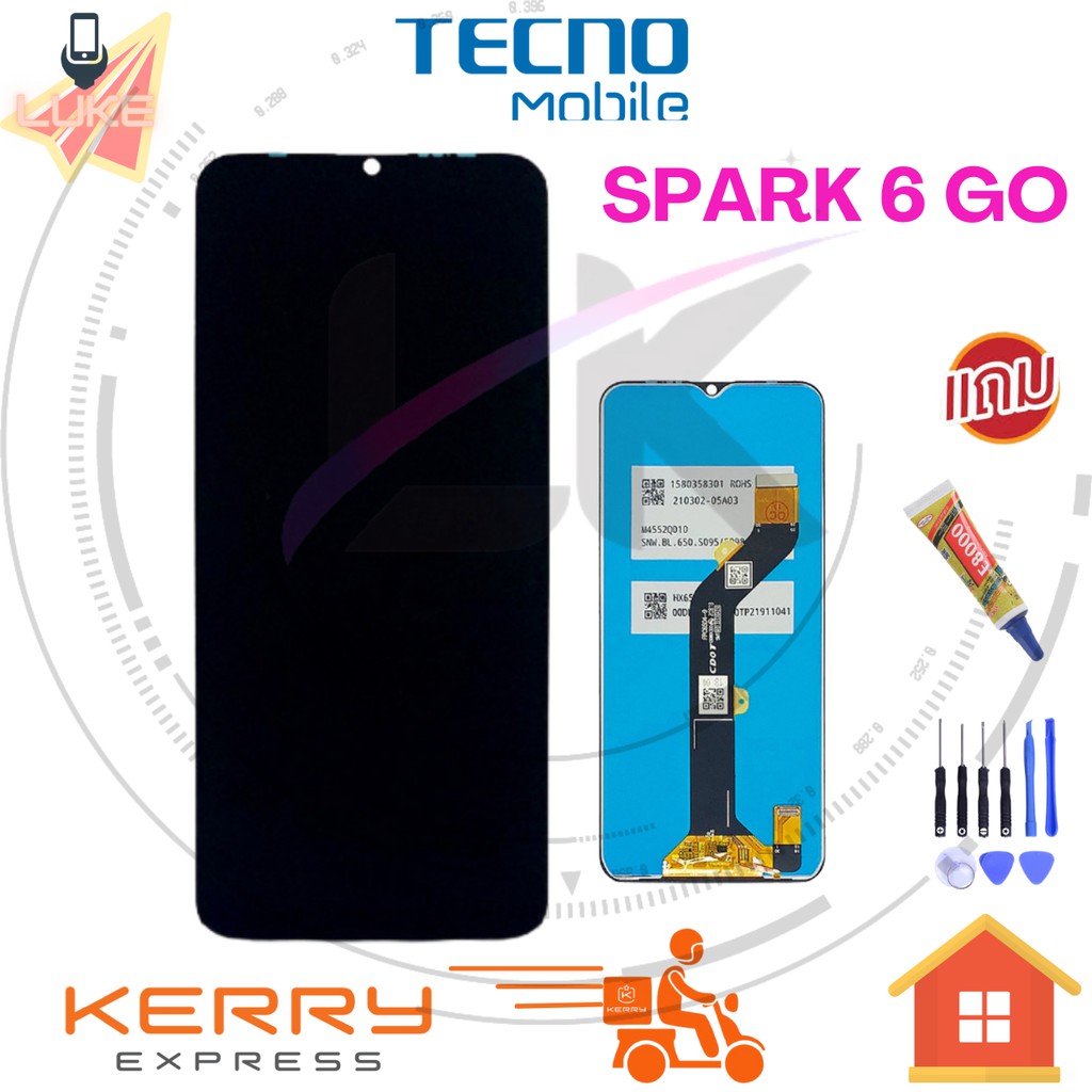 Luke หน้าจอ LCD Tecno Spark 6 Go spark6go(จอแสดงผลพร้อมทัชสกรีน ...