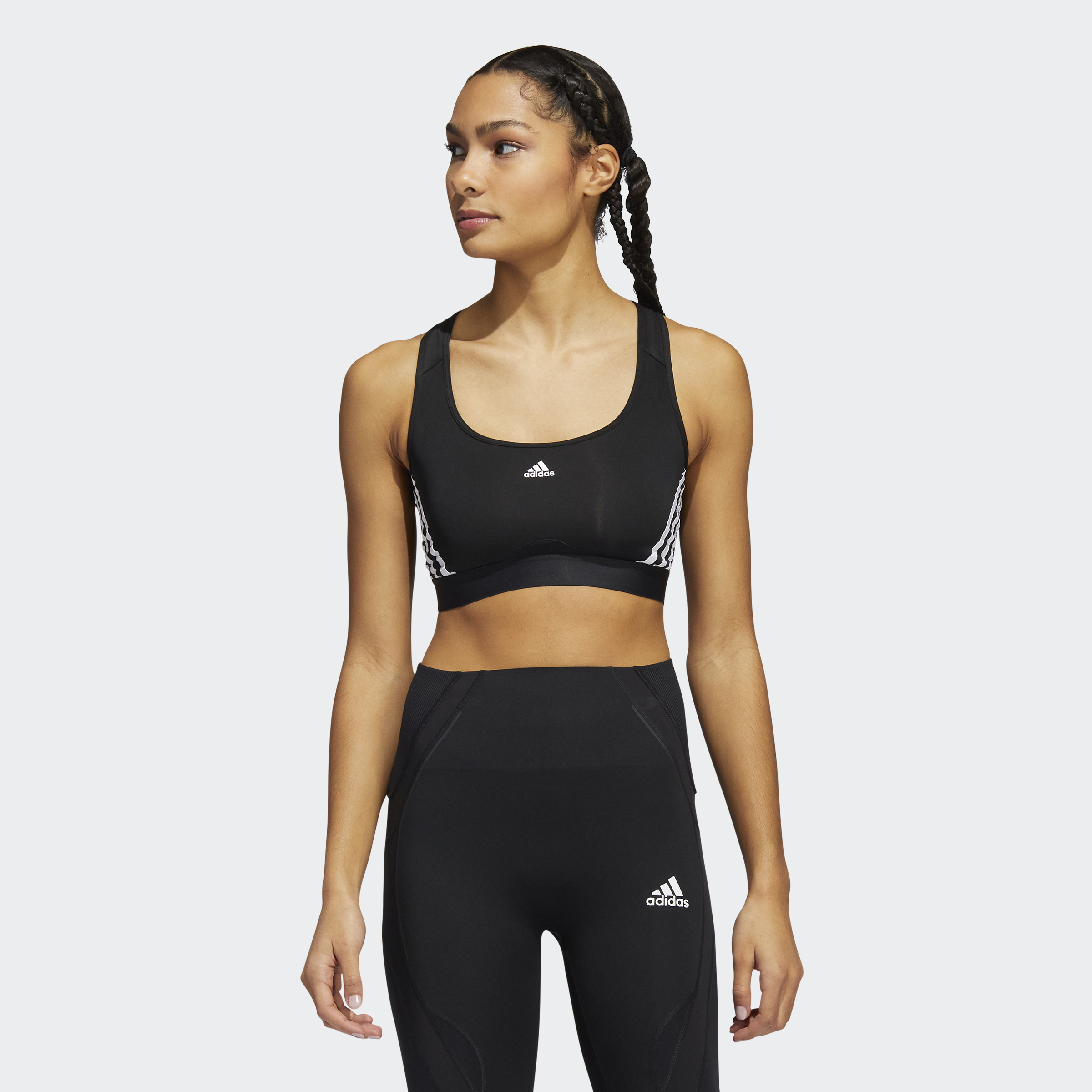 adidas TRAINING สปอร์ตบราซัพพอร์ตระดับปานกลาง adidas Powerreact 3 ...