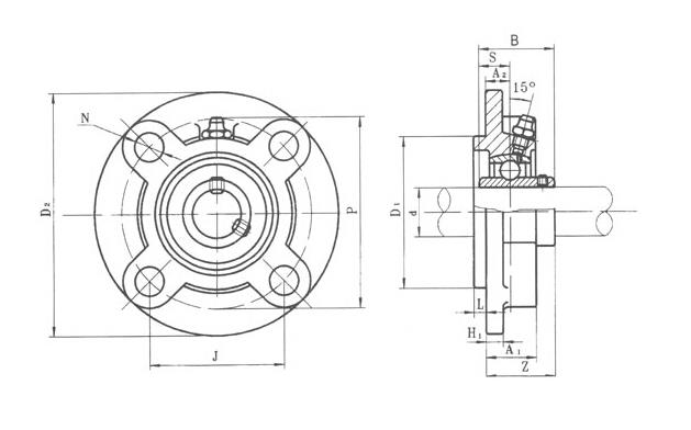 UCFC206-18 LDK ตลับลูกปืน Bearing Units UCFC 206-18 ( เพลา 1.1/8 นิ้ว ...
