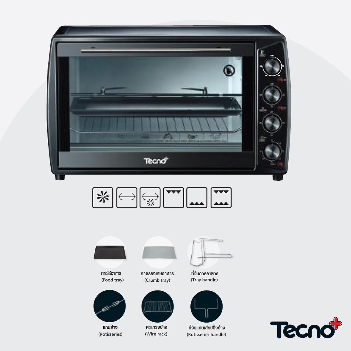 TECNO GAS เตาอบไฟฟ้า ขนาดความจุ 63 ลิตร TECNO PLUS รุ่น TNP SO 863 B ...