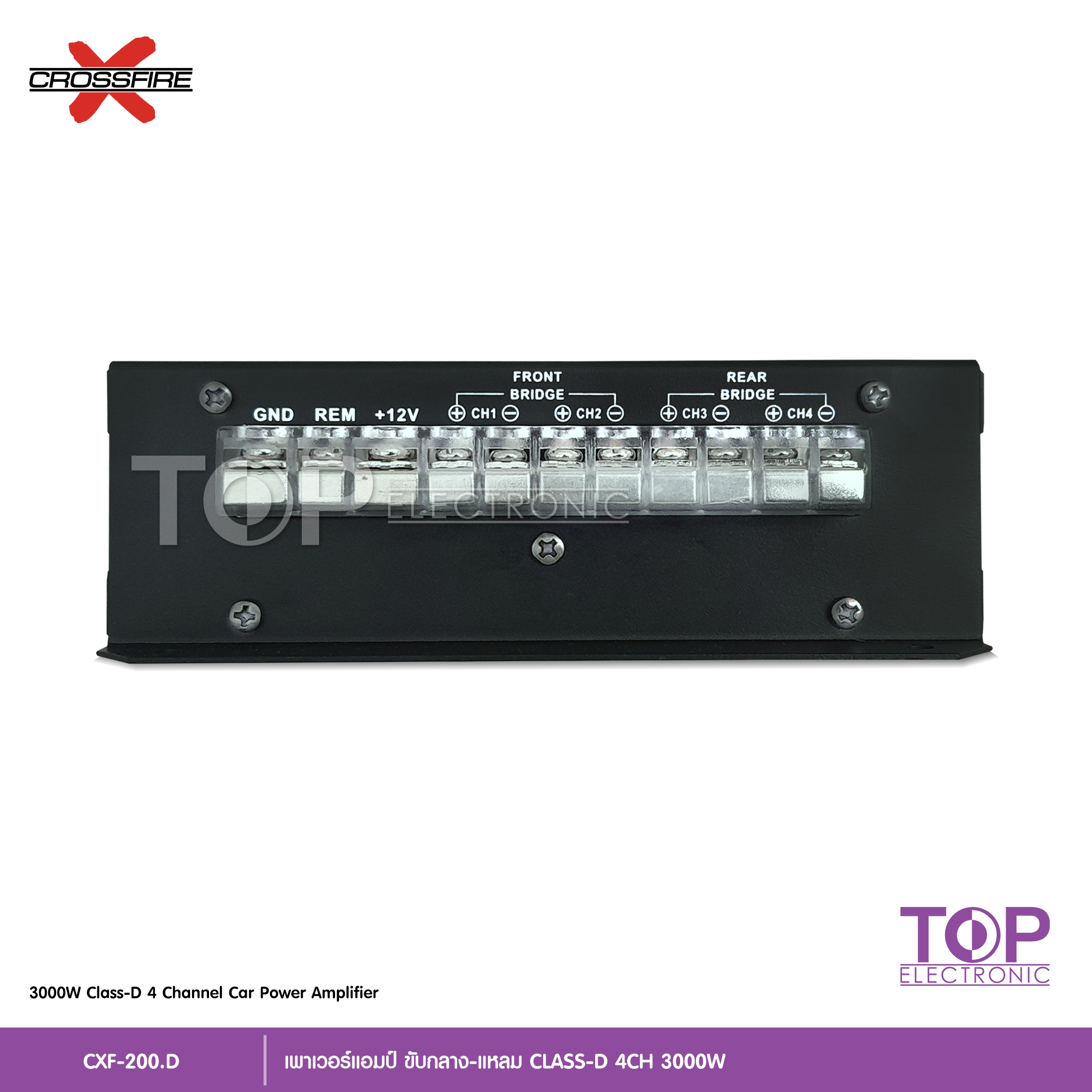 TOP CROSSFIRE-X เพาเวอร์แอมป์ คลาสดี 4CH. 3000วัตต์เต็ม CFX-200.4【รับประกัน 】Power CLASS D 4CH ...