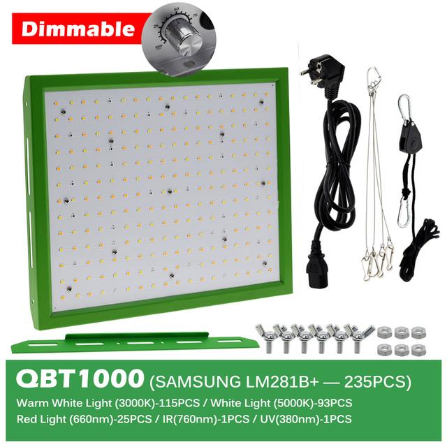 1000W LED Grow Light with Samsung LM281B Diodes Daisy Chain Dimmable Full Spectrum Growing Lamps ...