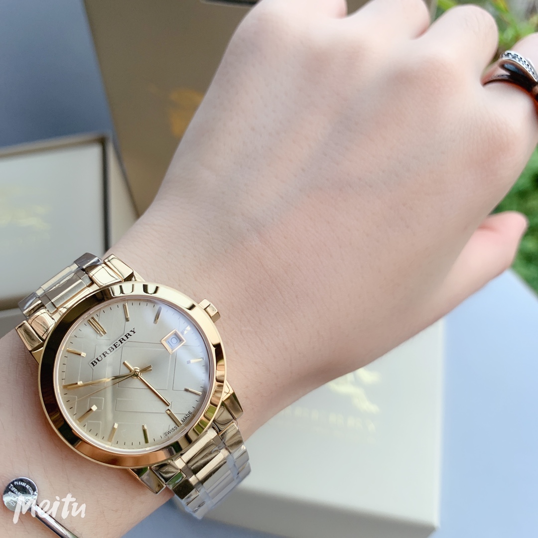 Burberry Unisex Classic Checked Analog Quartz 34mm Watch BU9134 ...