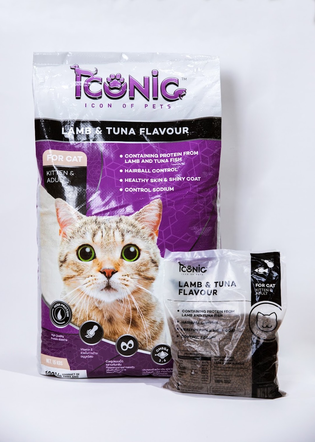 Iconic ไอโคนิค Premium Cat Food อาหารแมวเกรดพรีเมี่ยม 15 kg. (ยกกระสอบ ...