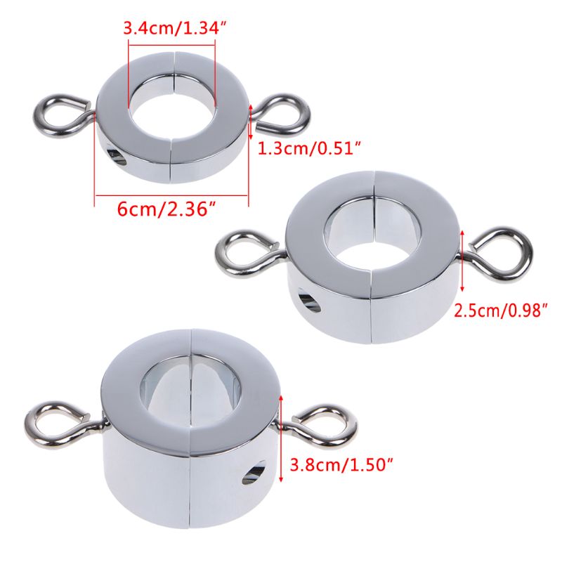 1pc Magnetic Lock Metal Scrotum Pendant Ball Stretcher Egg Weight Ring