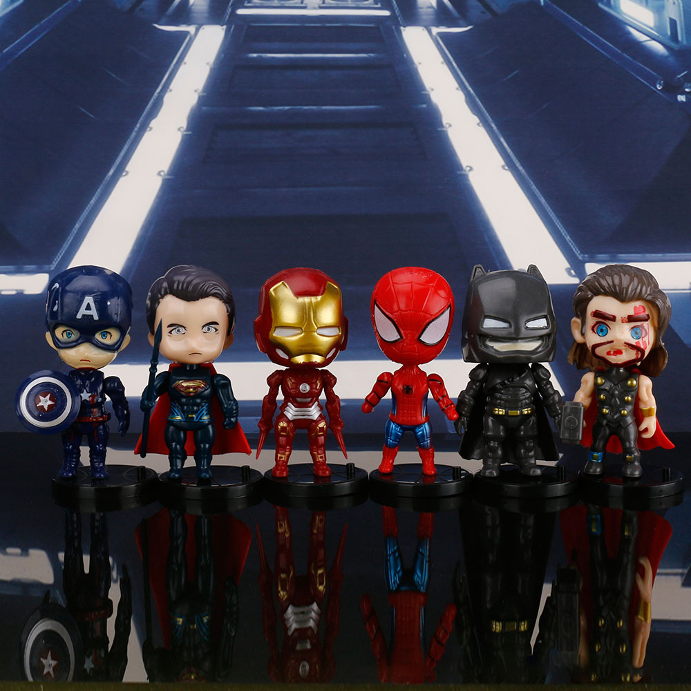 โมเดลอเวนเจอ ซูเปอร์ฮีโร่อเวนเจอร์ส A6 ชิ้น Avengers กัปตัน โมเดลสไป ...