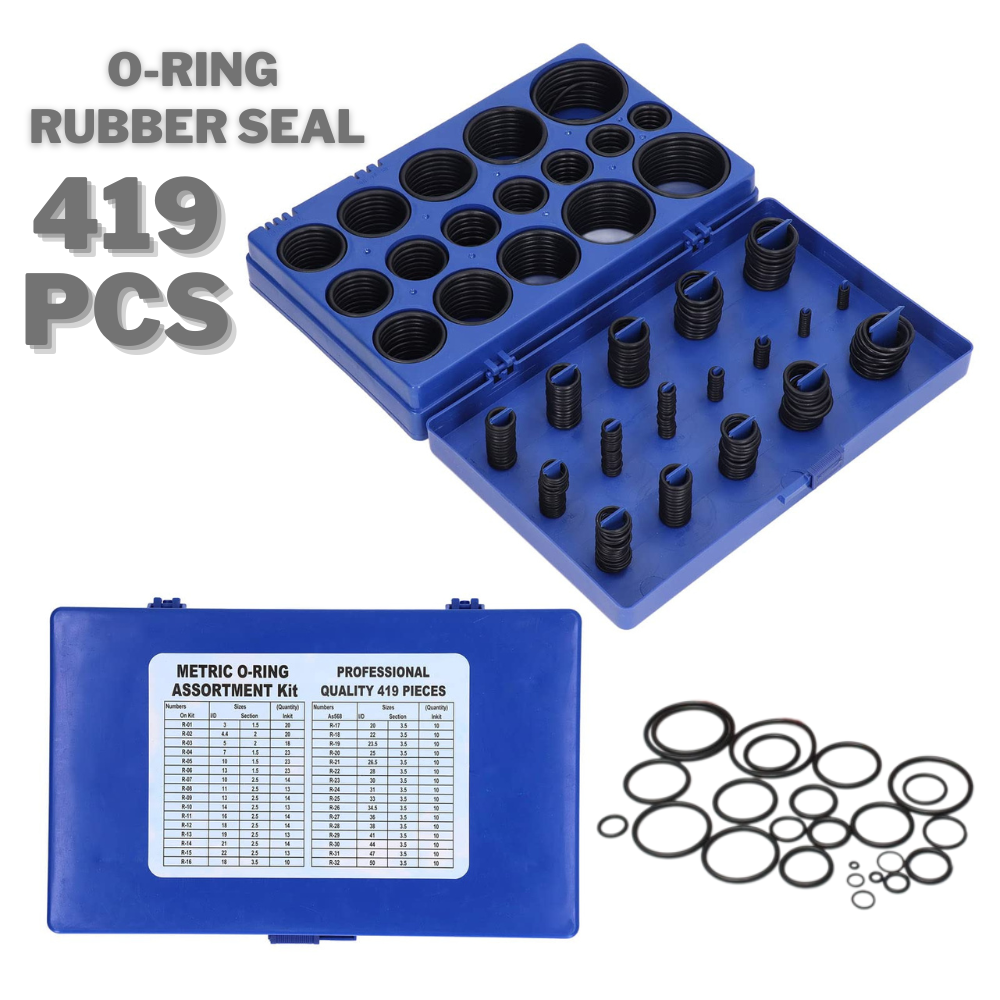 ยางโอริง 419pcs 32ขนาด O-Ring Assortment Nitrile Rubber 1/8-3/4 ชุดโอริ ...