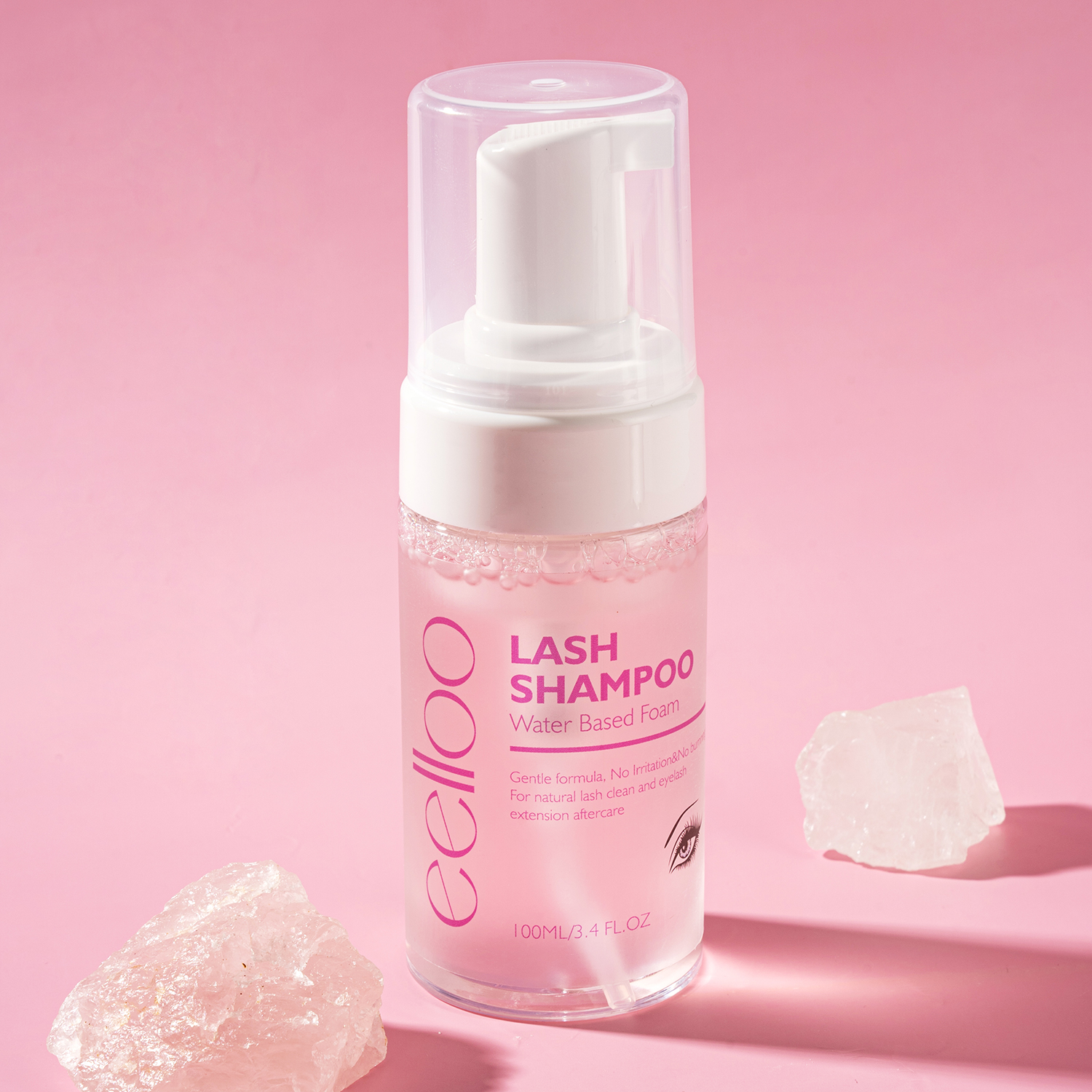 eelloo โฟมทำความสะอาดขนตา 100มล. แชมพูทําความสะอาดขนตาปลอม โฟมทำความ ...