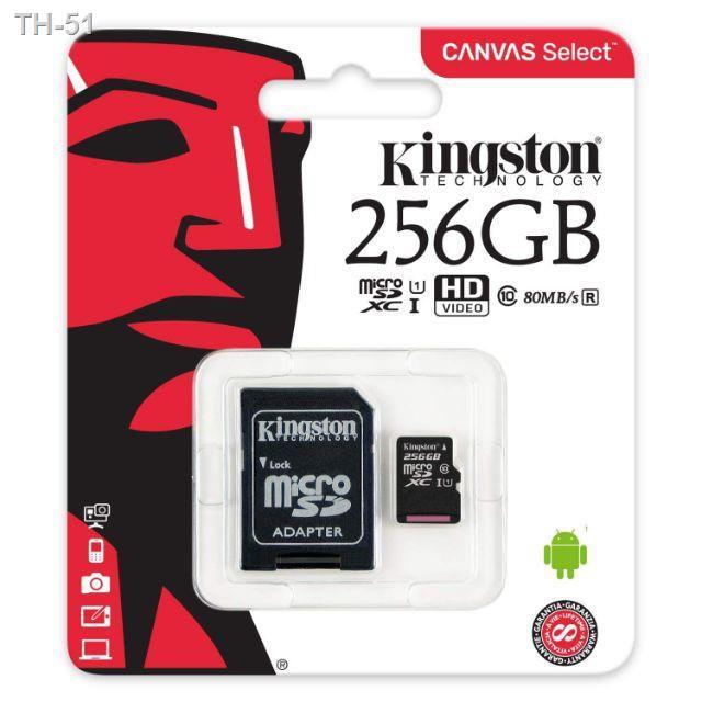 การ์ดหน่วยความจำคิงส์ตัน Kingston Micro SD card Memory Card 256GB กล้อง ...