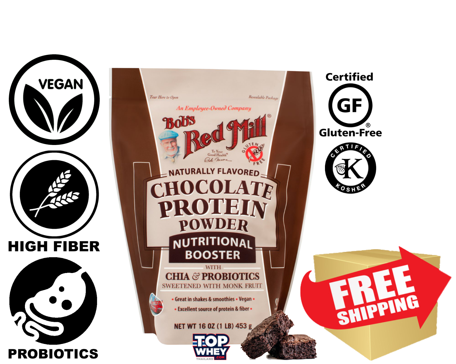 Bob's Red Mill Resealable Vegan Gluten Free Chocolate Plant Protein ...