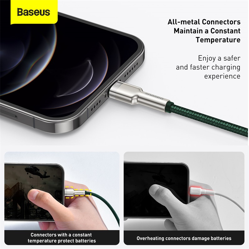 Baseus 2.4A โลหะที่ชาร์จไฟรวดเร็ว USB สายสำหรับ iPhone 12 12 Pro Max Xs Xr Quick สายชาร์จสำหรับ ...