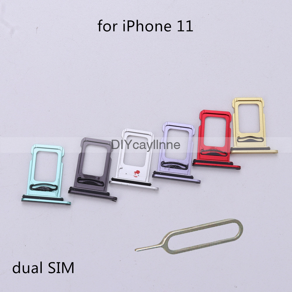 New Original for iPhone 11 Dual Single SIM Card Tray with Rubber Parts ...
