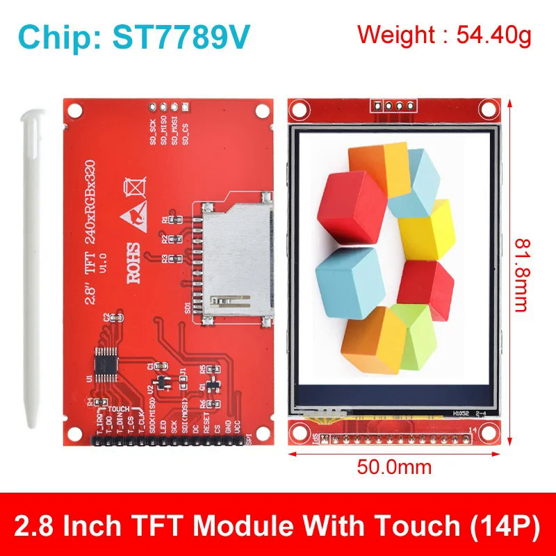 240X320 2.8 "SPI TFT LCD Touch Panel โมดูลพอร์ตอนุกรมที่มี PBC ILI9341 ...
