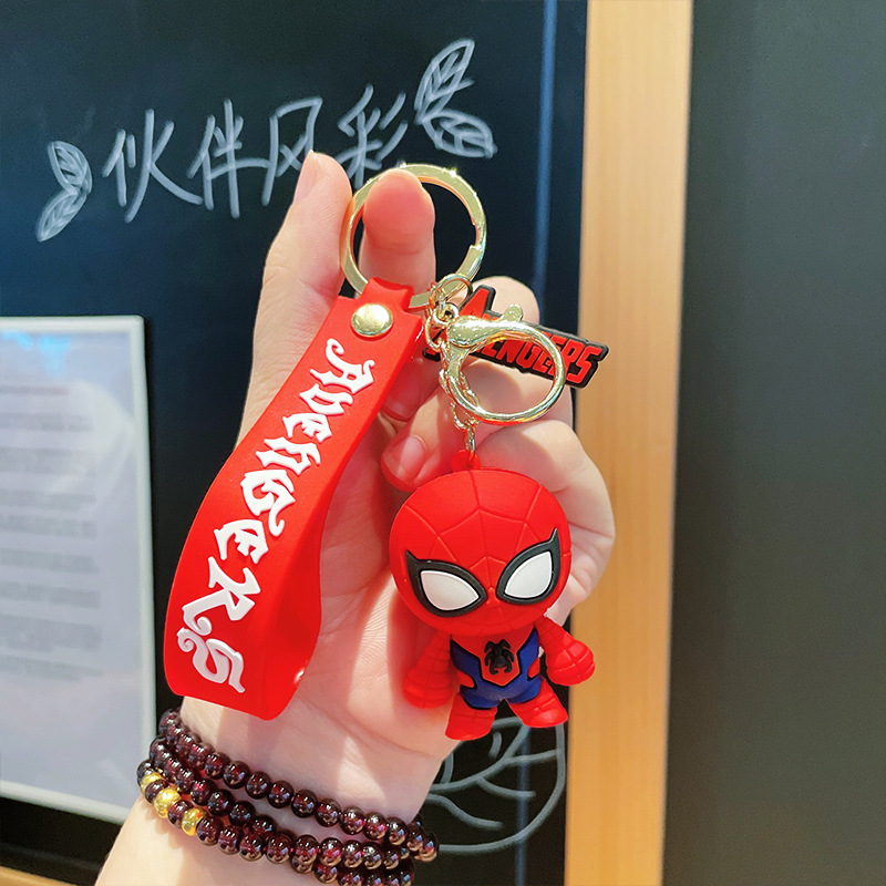 3D Fashion Figure Keychain On Backpack Silicone Spider Pendant Doll Key ...