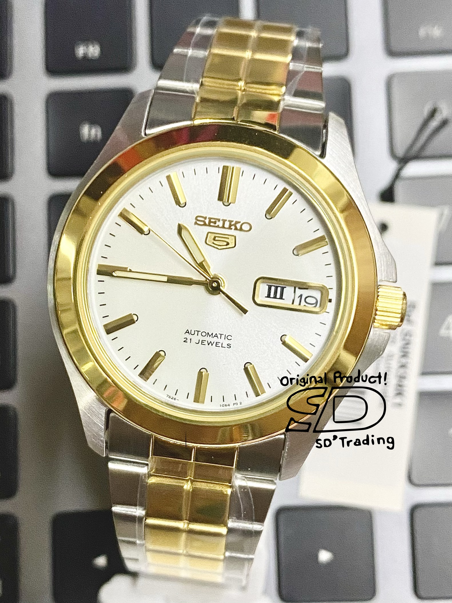 SEIKO 5 Automatic Men's Watch รุ่น SNKK94K1 - 2 กษัตริย์/สีเงิน/สีทอง ...