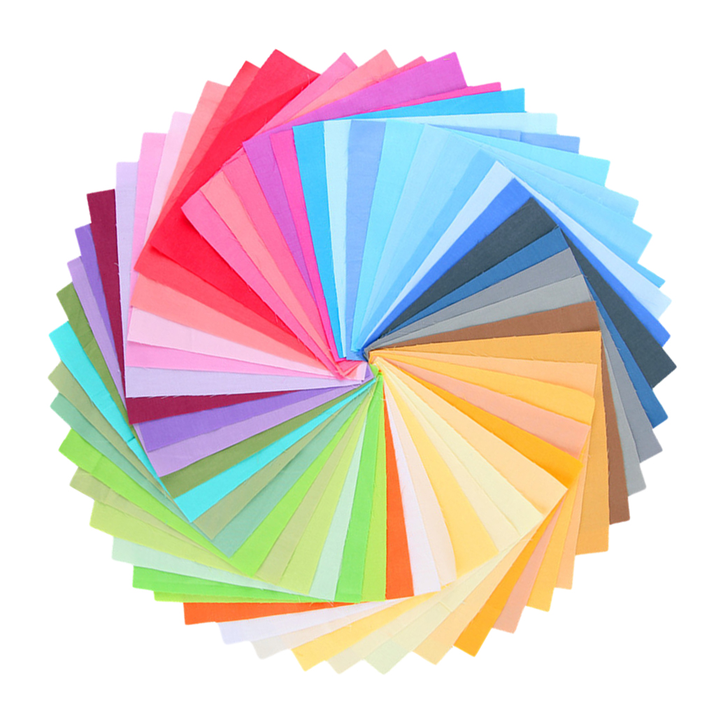 Moon 50pcs 10x10cm Square Solid Cotton Fabric Patchwork Cloth For DIY ...