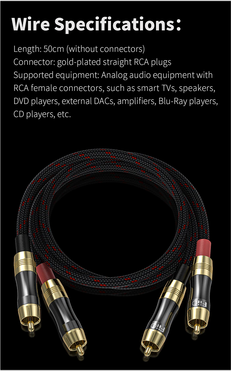 FiiO LR-RCA2 สาย Dual RCA สำหรับเครื่องเสียง ของแท้ ประกันศูนย์ไทย - KZ ...