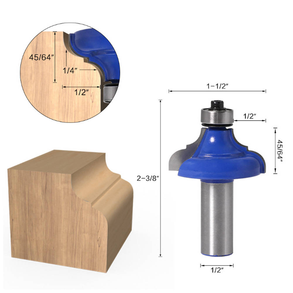 【ราคาถูกคุณภาพดี】2pcs 1/2in Shank Radius Woodworking Round Over Beading ...