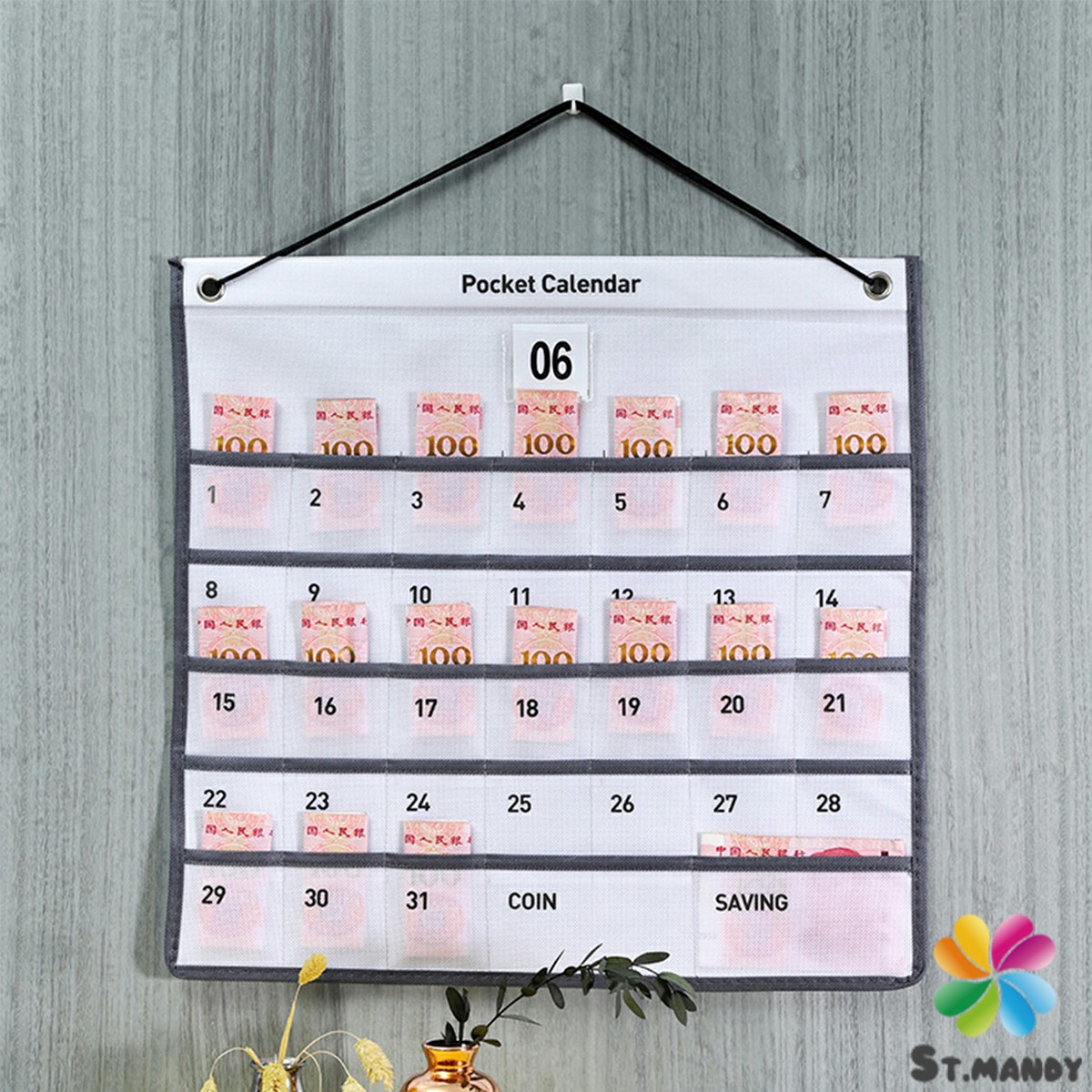 MD ปฏิทินออมเงินมินิมอล ช่องเสียบธนบัตรแบบผ้านำไปแขวนได้Calendars ...