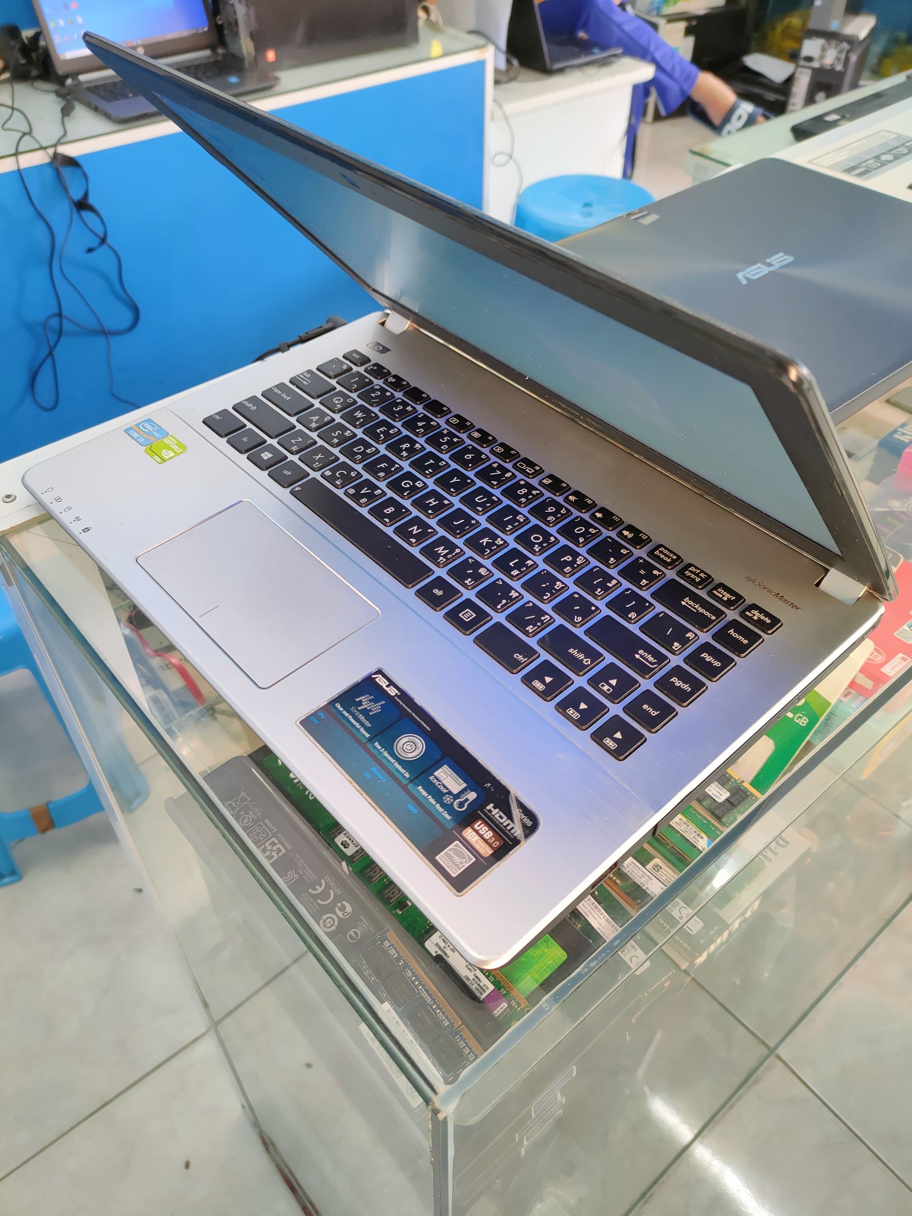 โน๊ตบุ๊คมือสองยี่ห้อ Asus X450C ซีพียู Intel Core i3-3217U แรม 4GB จอ ...