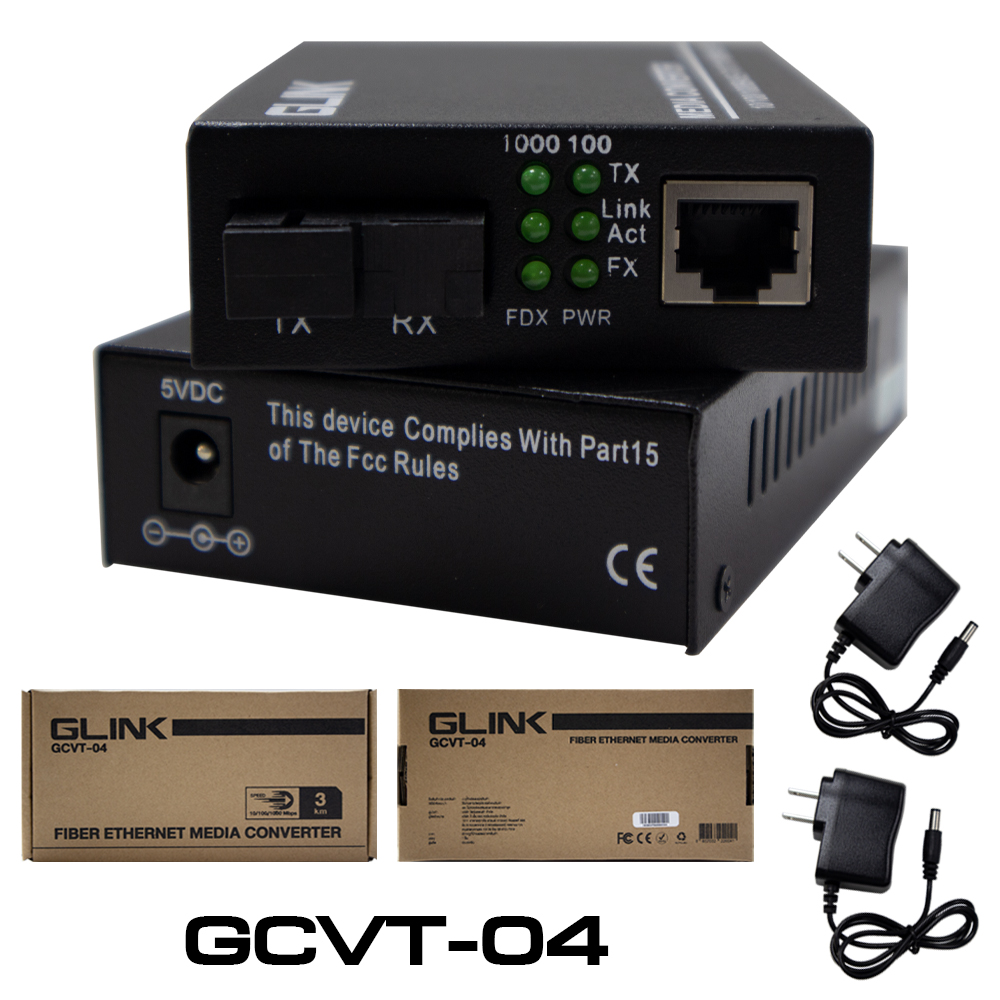 Glink CVT-07/GCVT-04 Fiber Ethernet Media Converter A+B 10/100/1000 ...