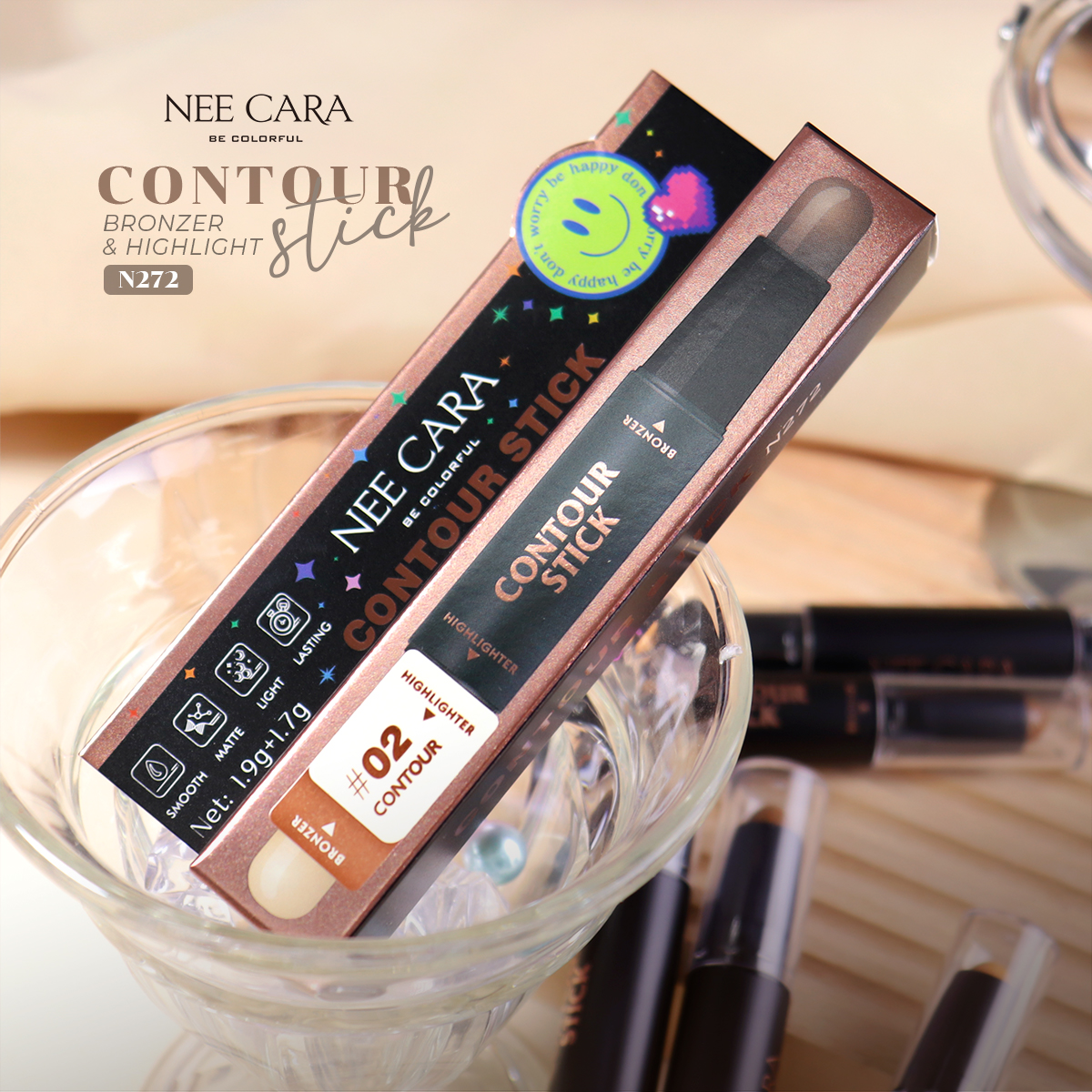 นีคาร่า ไฮไลท์ บรอนซ์เซอร์ คอนทัวร์ สติก N272 ของแท้100% NEE CARA ...