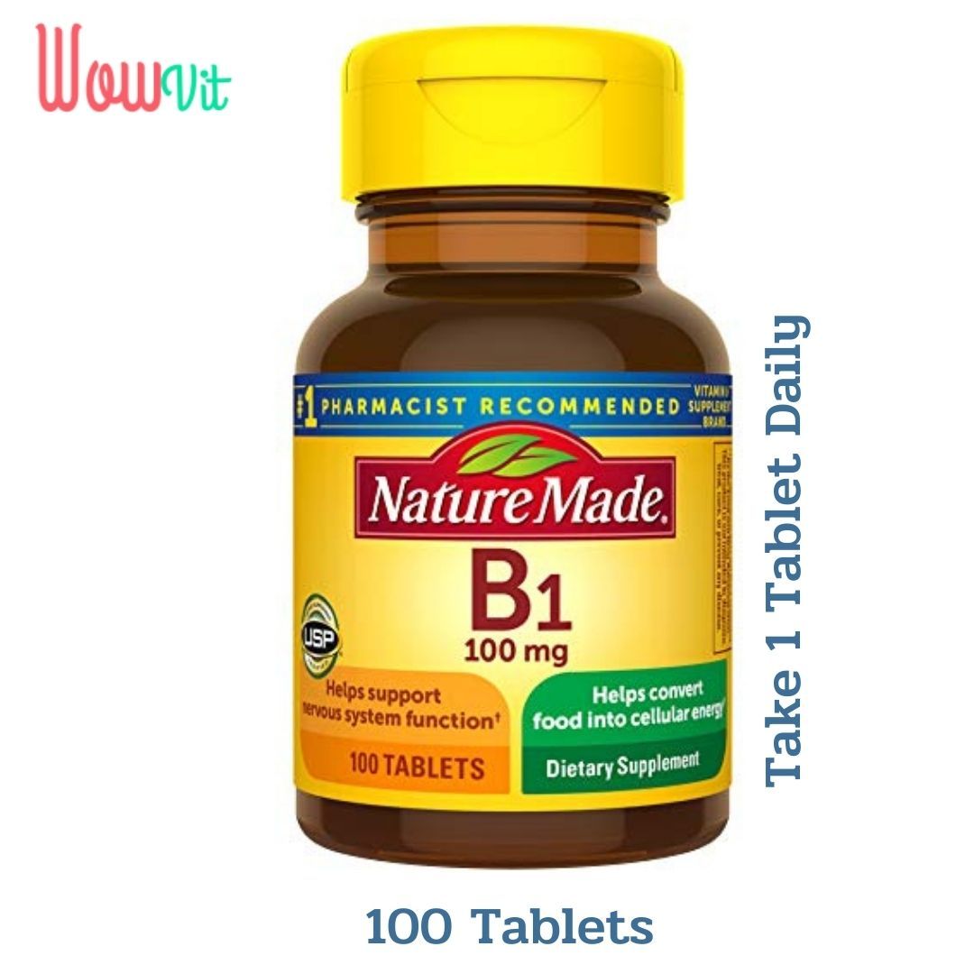 Nature Made Vitamin B-1 (100 mg) 100 Tablets วิตามินบี 1 (100 มิลลิกรัม ...