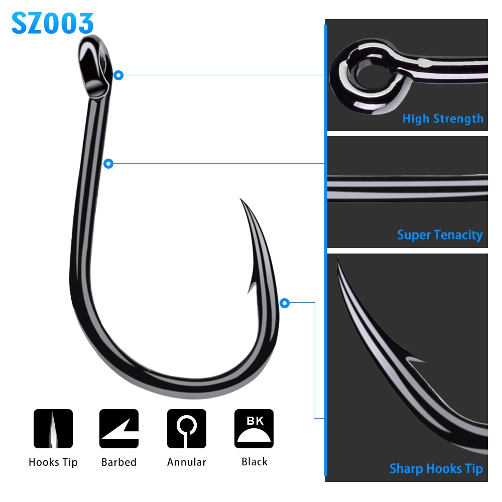 PROBEROS Soft Lure Warm Barbed Hooks 3 -15 ตะขอตกปลาขนาดใหญ่200Pcs High ...