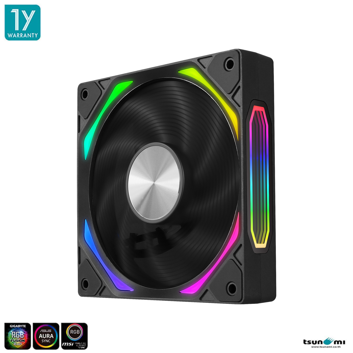 พัดลมระบายความร้อน Tsunami 1266 ARGB 12cm Cooling Fan x1 รับประกัน ...