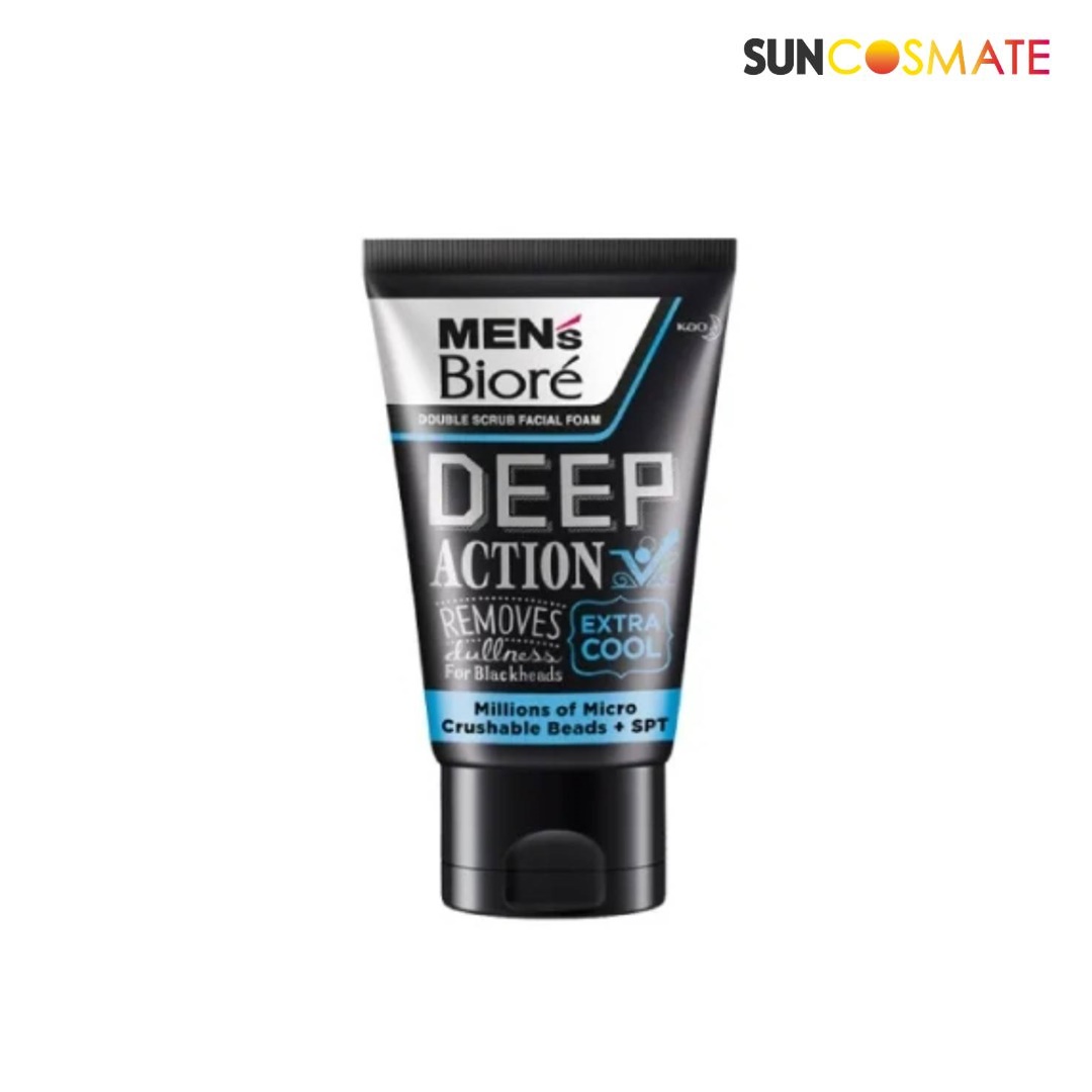 BIORE Mens Facial Foam Deep Clean Extra Cool 100g - suncosmate - ThaiPick