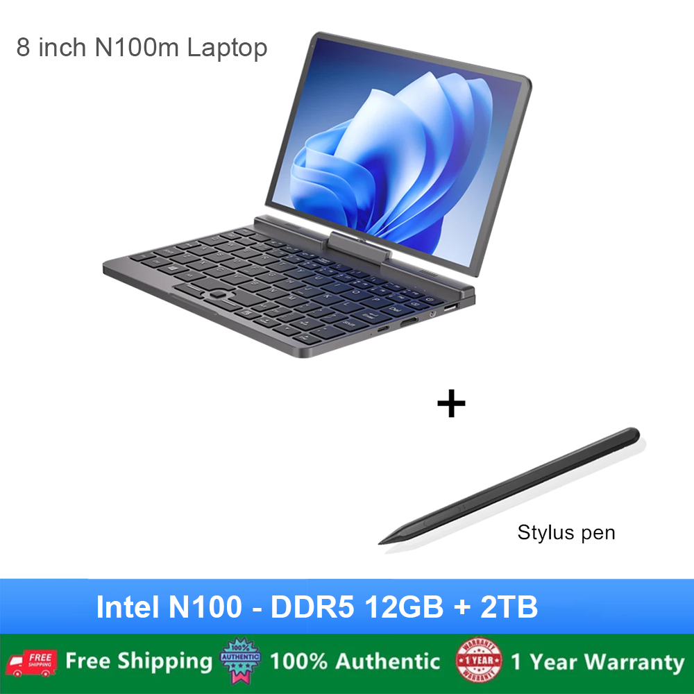 8 inch Handheld 2-in-1 Laptop Tablet PC intel 12th Gen Alder Lake N ...