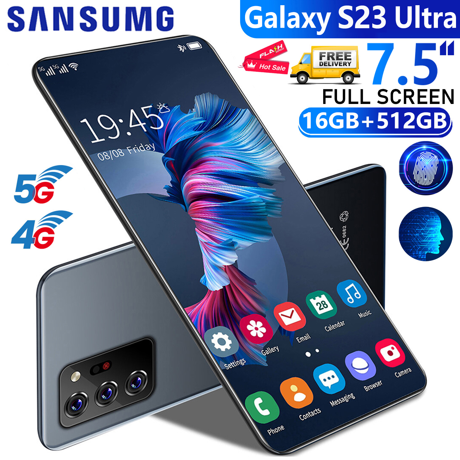 【รับประกัน 1 ปี】ส่งฟรี ของแท้ Sansumg Galaxy S23 Ultra โทรคัพท์มือถือ ...