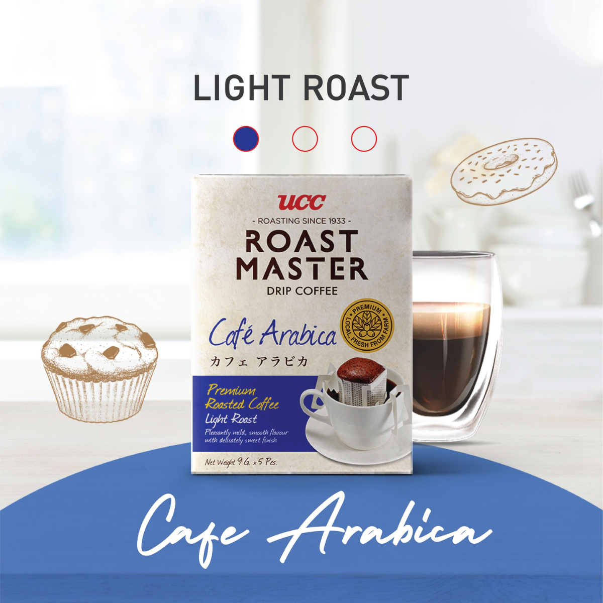 (ยกลัง) UCC Roast Master Drip Coffee 9g x 5 Sachets ยูซีซี กาแฟดริป โร ...