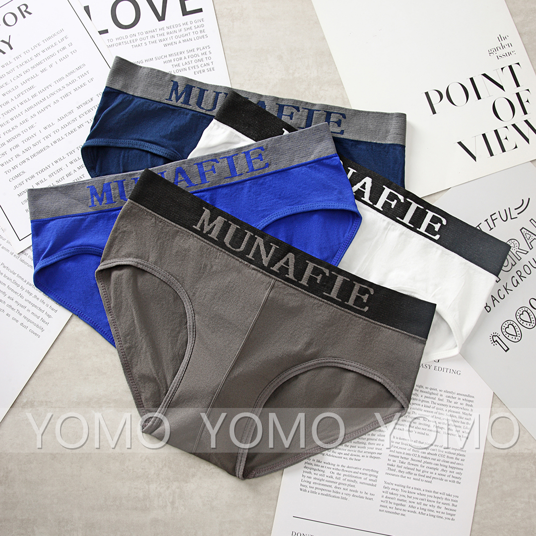 YOMO ( 5 ชิ้น) กางเกงในชาย MUNAFIE กางเกง ผ้ายืดใส่สบาย ฟรีไซส์ รอบเอว 26-40 นิ้ว - MixASale