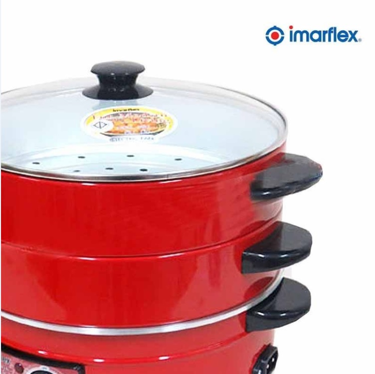 Imarflex กะทะไฟฟ้า กระทะไฟฟ้า + ซึ้งนึ่ง 3 ชั้น - รุ่น MP-18 3 ลิตร ซึ้งนึ่งอาหาร ซึ้งนึ่งไฟฟ้า ...