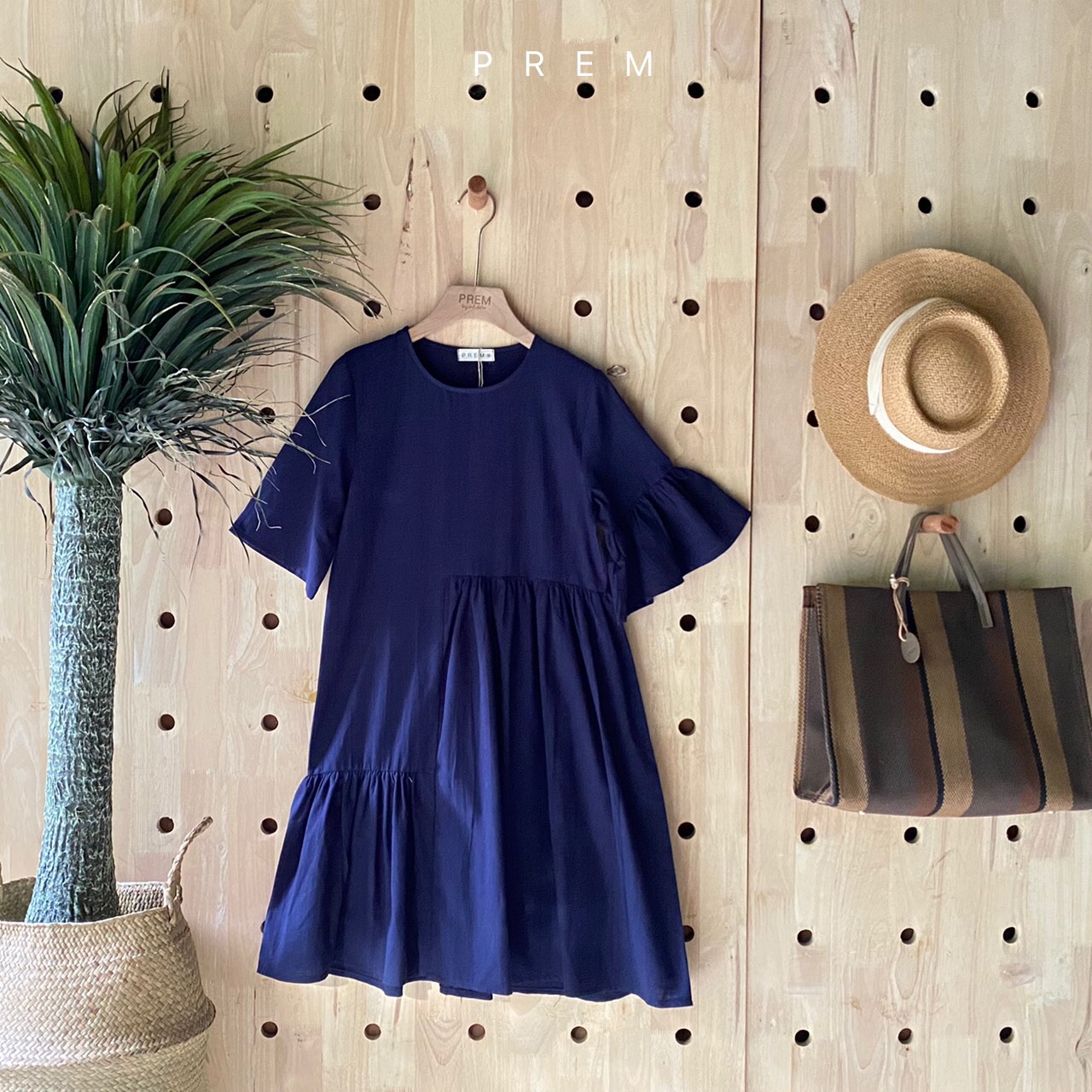 PREM Bag & clothes ????เดรสผ้าลินินผสมฝ้าย ระบายแขนข้างเดียว - Prem Bag ...