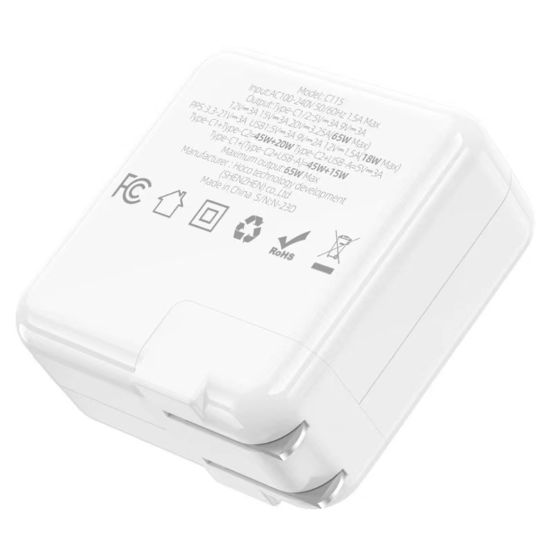 Hoco C115 หัวชาร์จ PD65W QC x1 Type-C x2 Dual Port 2PD (2C) Fast ...