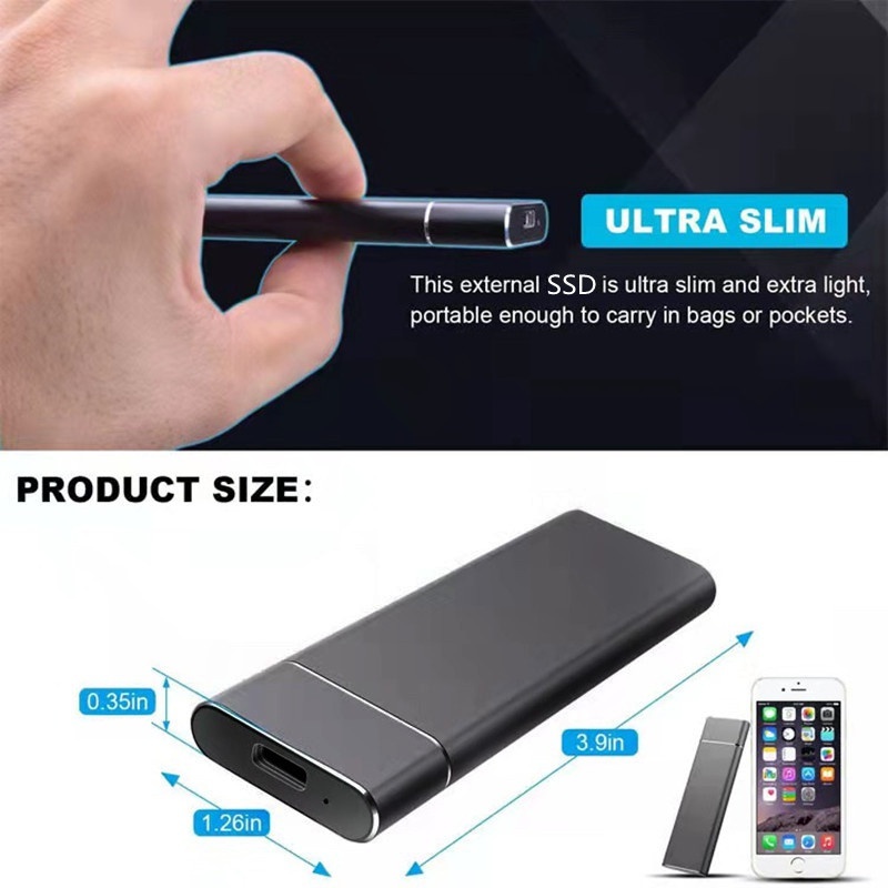 New Mini 2TB SSD High Speed Portable External M.2 Solid State Disk Mass ...