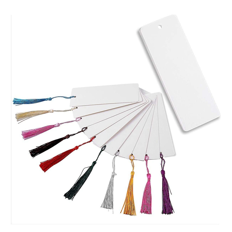 48 Pcs Paper Bookmarks Blank Cardstock Book Marks with Colorful Tassels ...