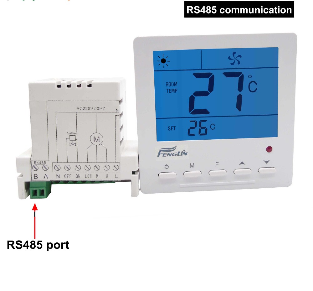 Digital MODBUS RS485 thermostat temperature controller with fan coil unit | Lazada.co.th