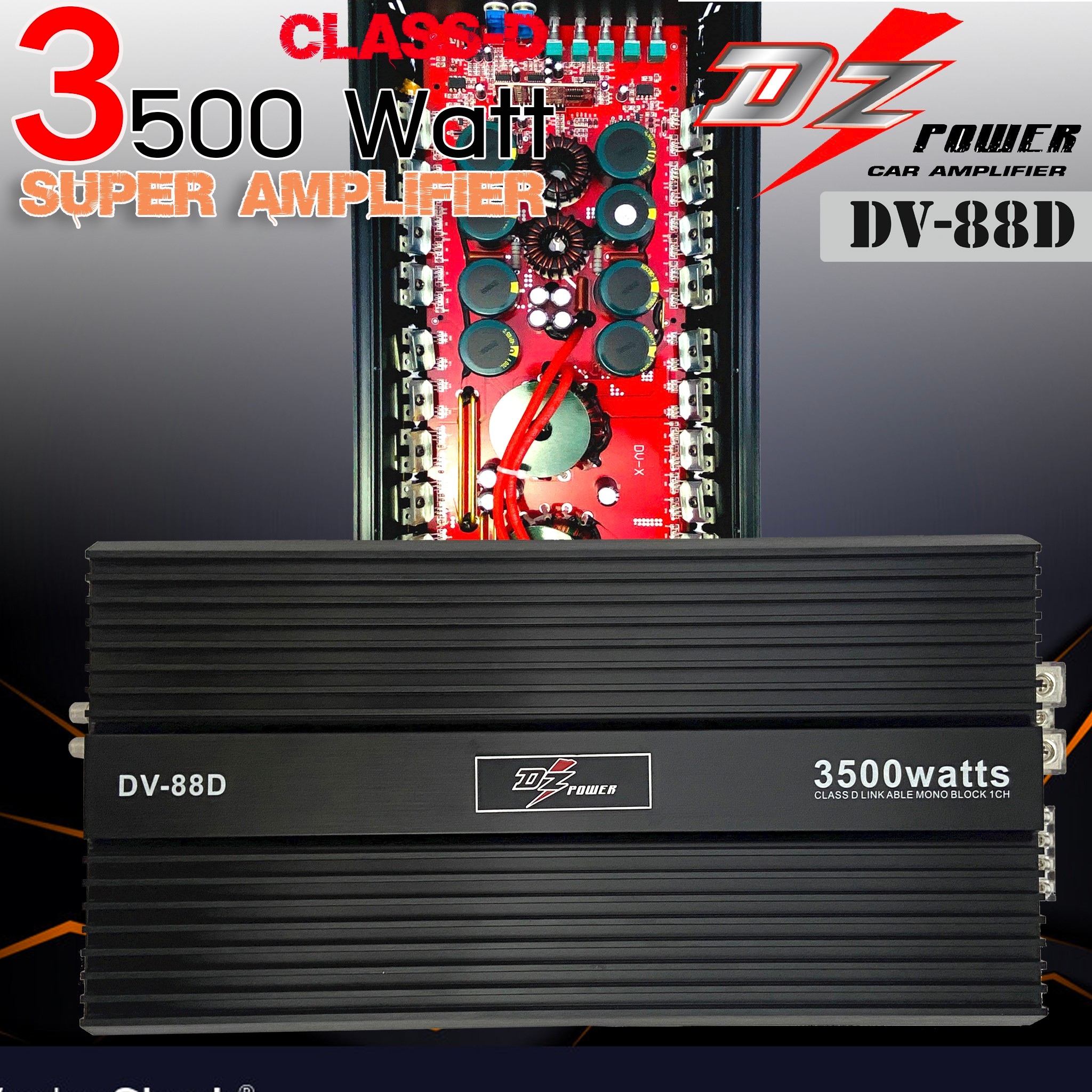 DZ POWER DV-88D แอมป์คลาสดี Amplifier Class-D แอมป์ขยายเสียง ขับเบส ขับซับ 10 12 นิ้ว 1คู่ ...