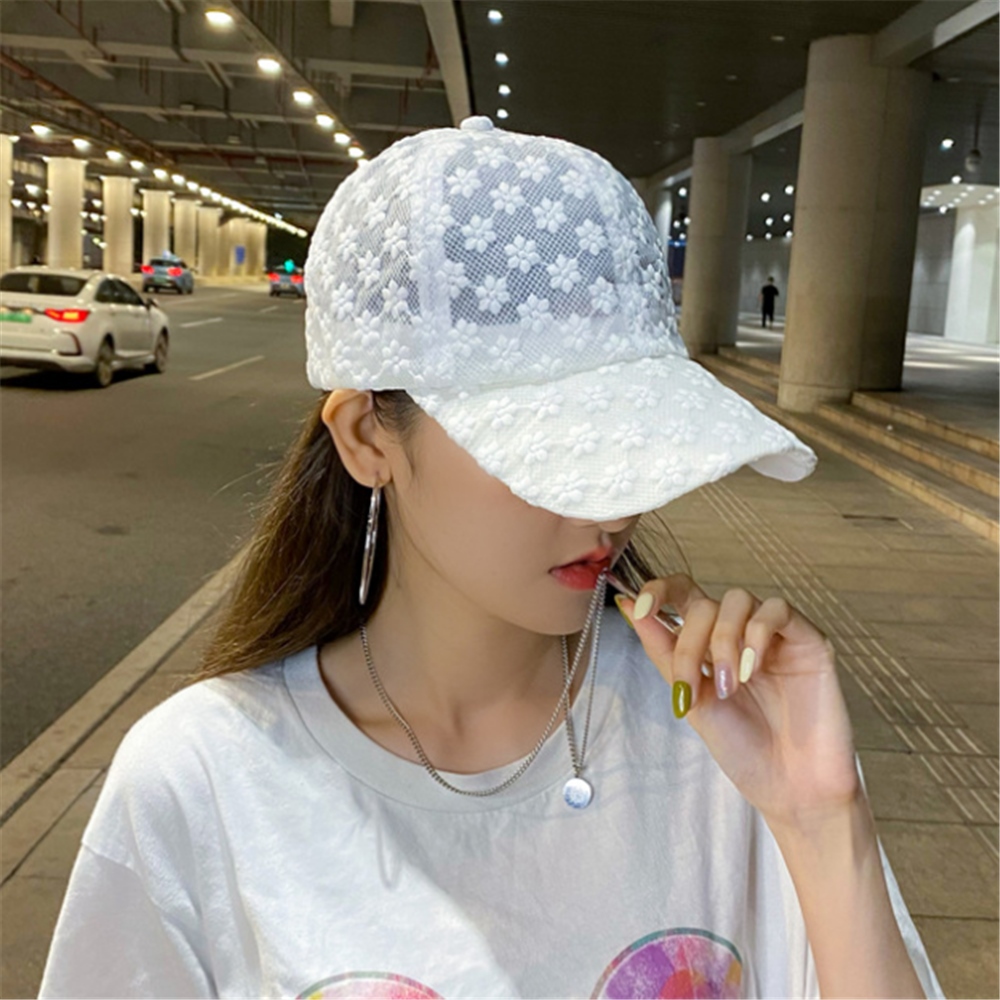 Lace hat women thin baseball cap women summer sunscreen sun hat hollow ...